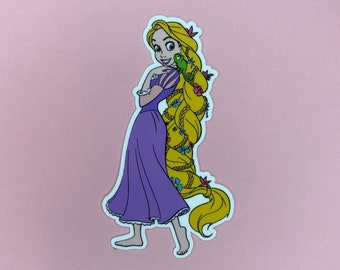 Rapunzel Emoji Waterproof Vinyl Sticker, Water Bottle Sticker, Laptop ...
