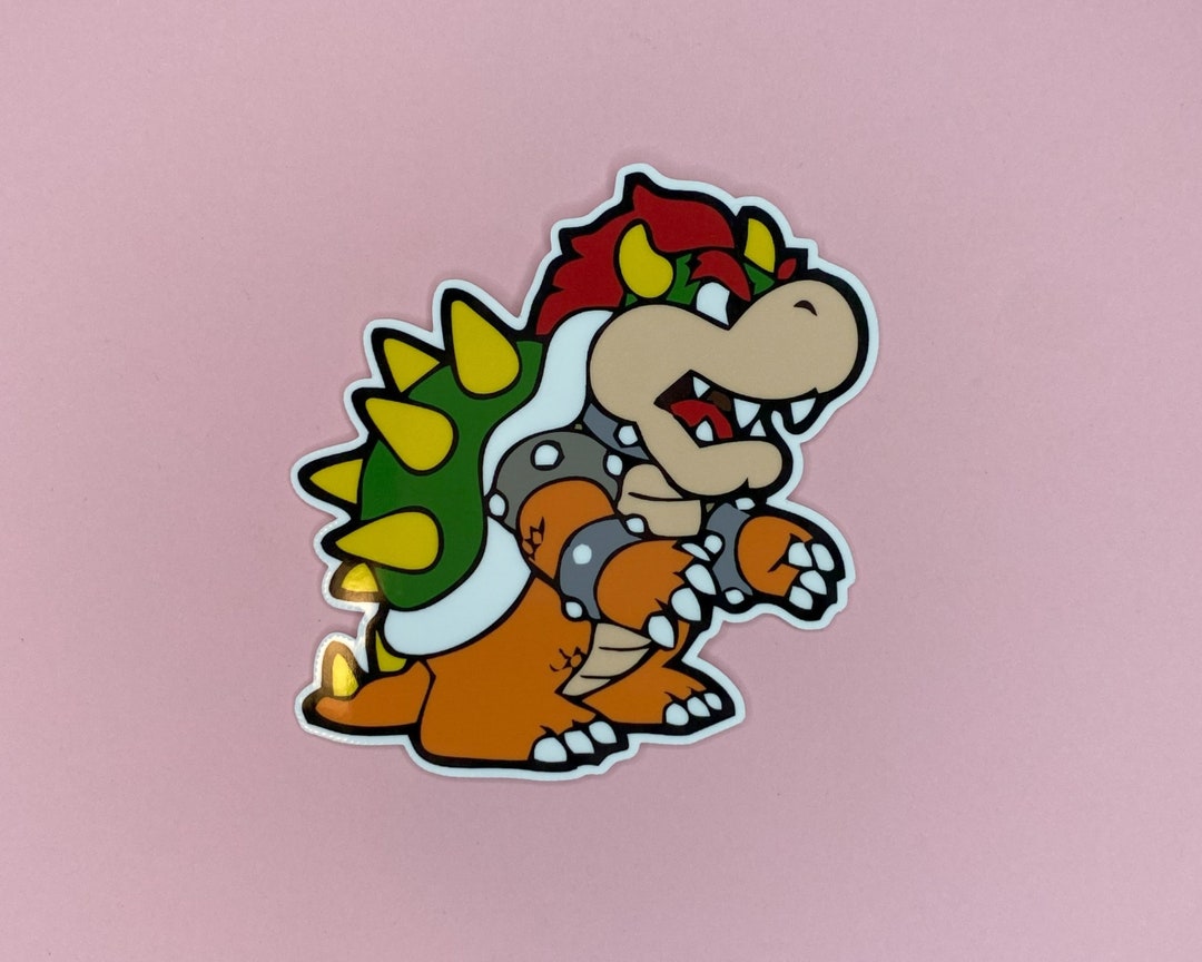 Bowser Sticker Super Mario Bros Sticker Waterproof Vinyl Sticker - Etsy