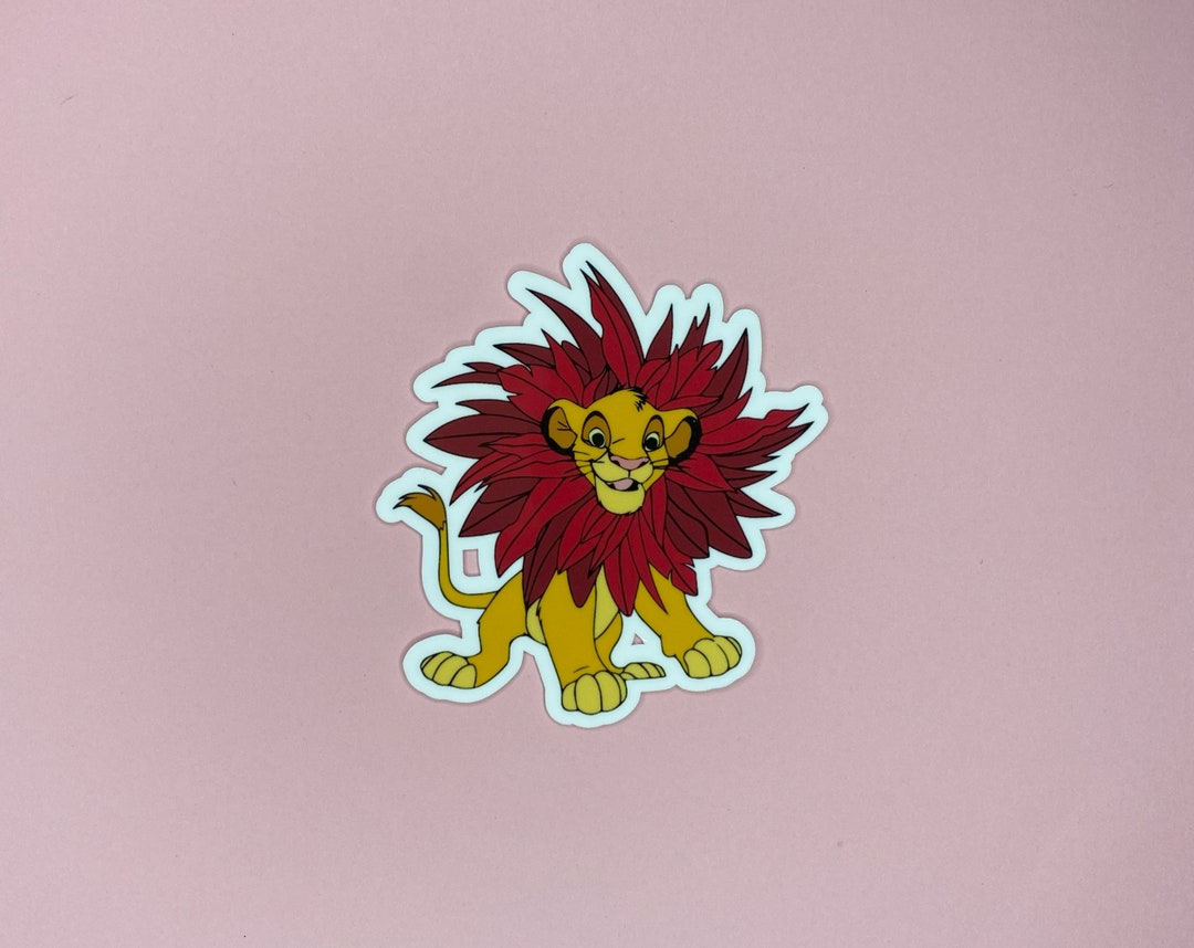 Simba With Leaf Mane Sticker the Lion King Sticker Waterproof Viny ...