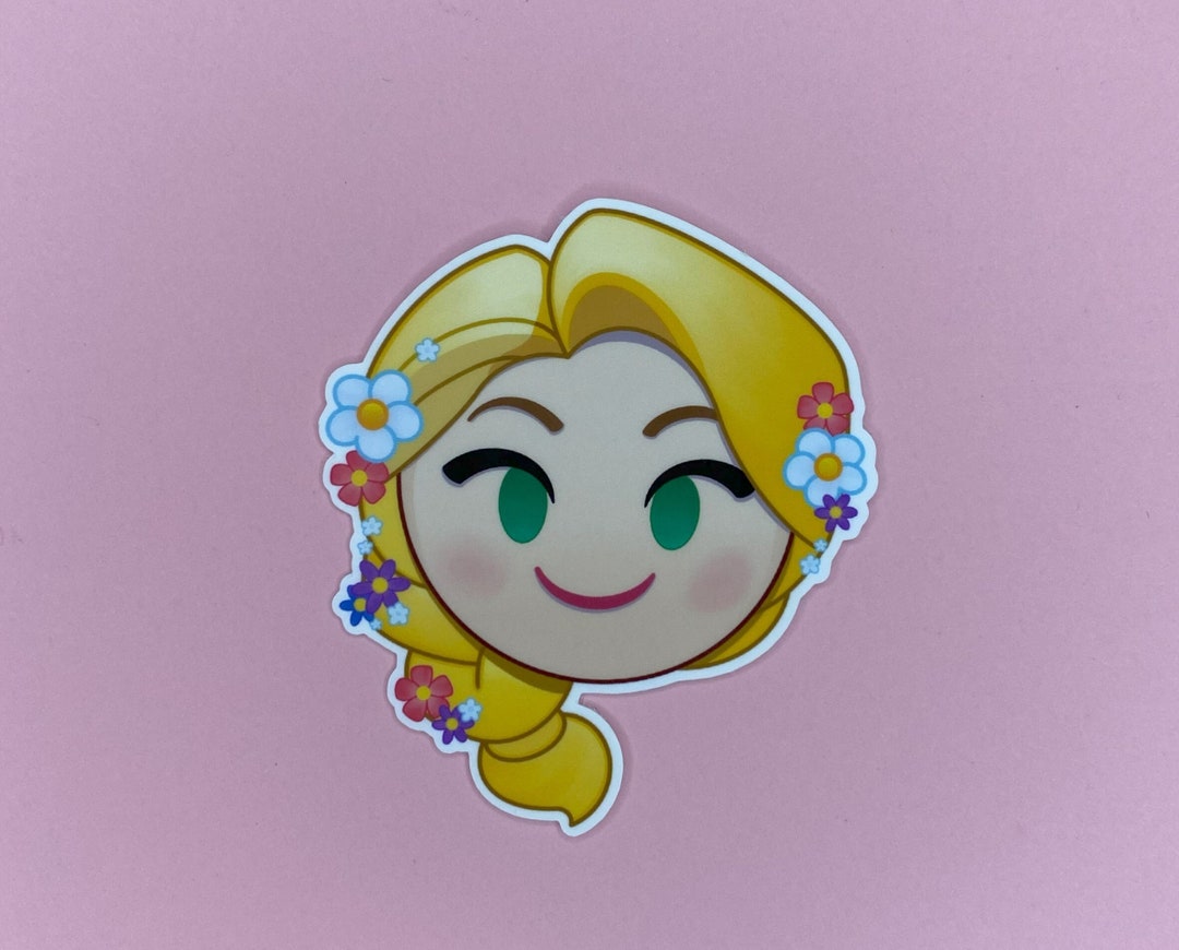 Rapunzel Emoji Waterproof Vinyl Sticker, Water Bottle Sticker, Laptop ...