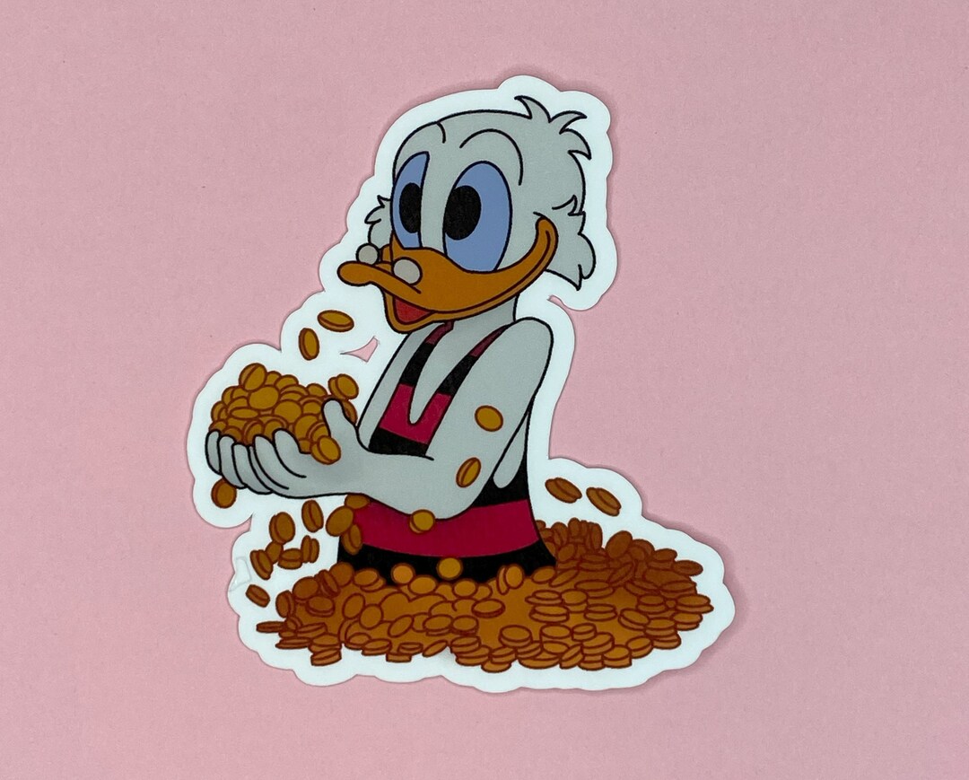 Scrooge Mcduck Waterproof Vinyl Sticker Water Bottle Sticker - Etsy