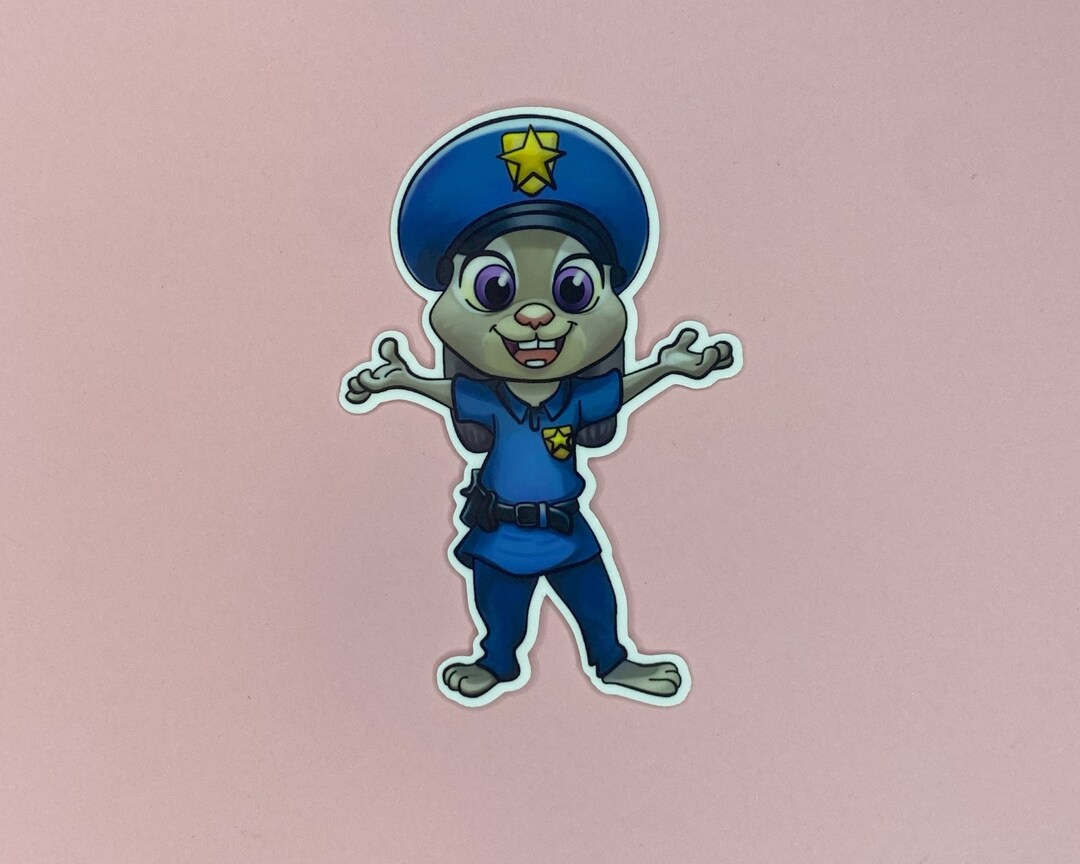Young Judy Waterproof Vinyl Sticker, Zootopia Sticker, Water Bottle ...