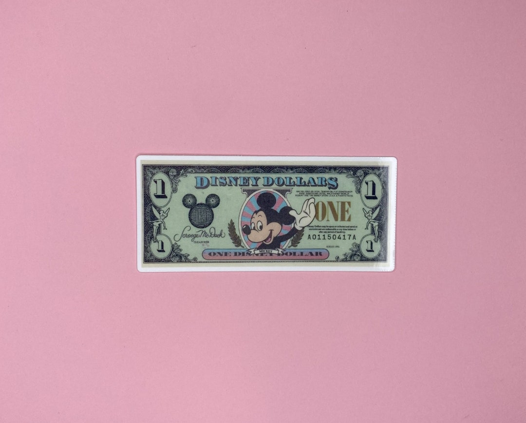 Disney Dollar Vinyl Sticker, Mickey Mouse Disney Dollar Sticker, Disney ...