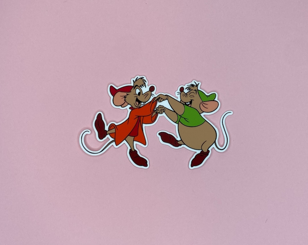 Gus-gus and Jaq Sticker Cinderella Sticker Waterproof Vinyl Sticker - Etsy