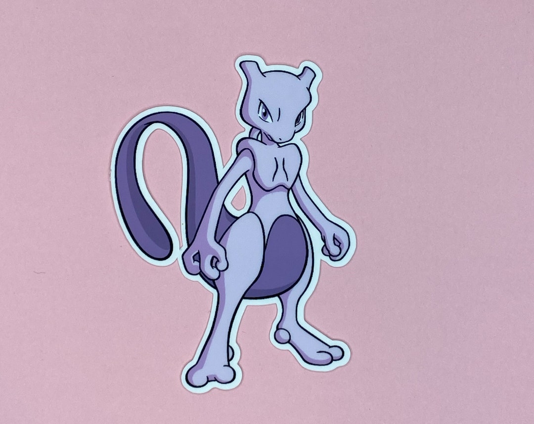 Mewtwo Sticker Waterproof Vinyl Sticker - Etsy