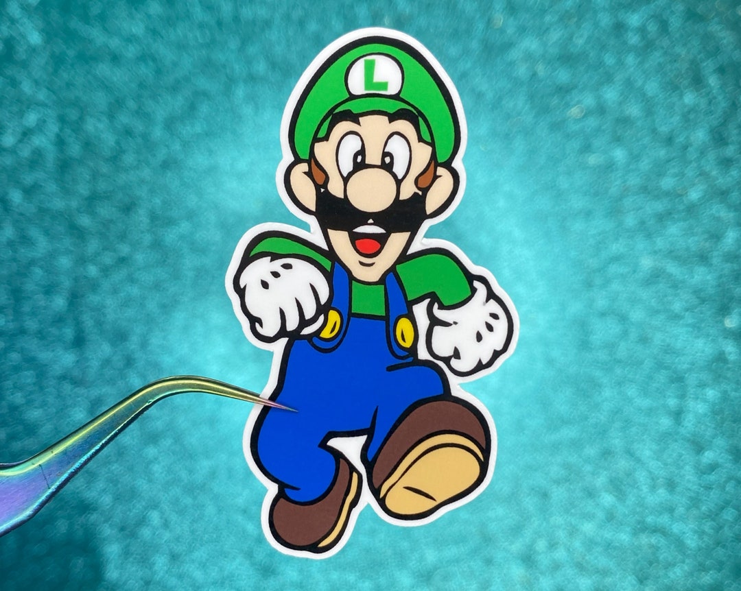 Luigi Sticker Super Mario Bros Sticker Waterproof Vinyl Sticker - Etsy