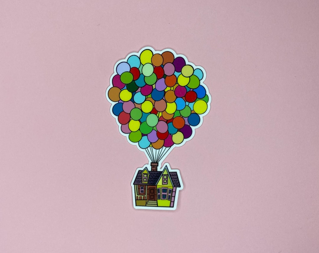 Up House Sticker, Inside Out Up, up House With Balloons, Water Bottle ...