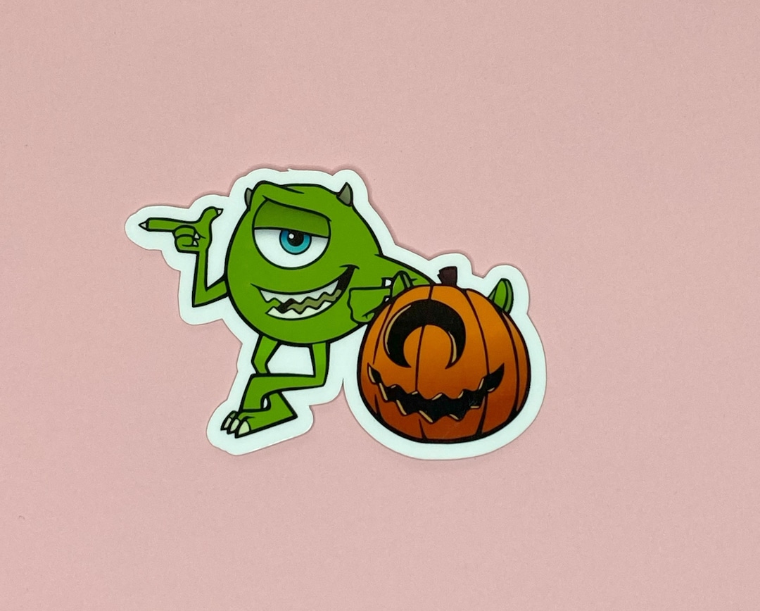 Mike Wazowski and a Pumpkin Sticker Monster's Inc Sticker Waterproof ...