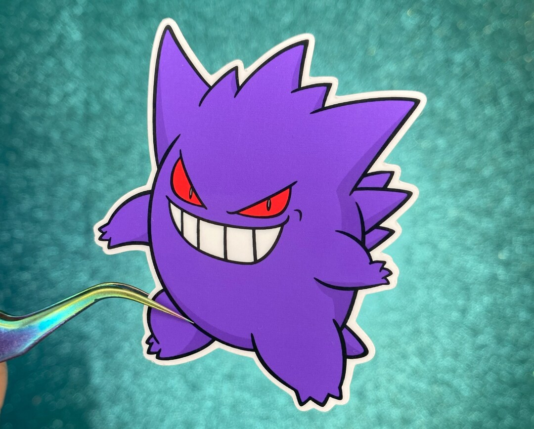 Gengar Sticker Pokemon Gengar Sticker Waterproof Vinyl Sticker - Etsy