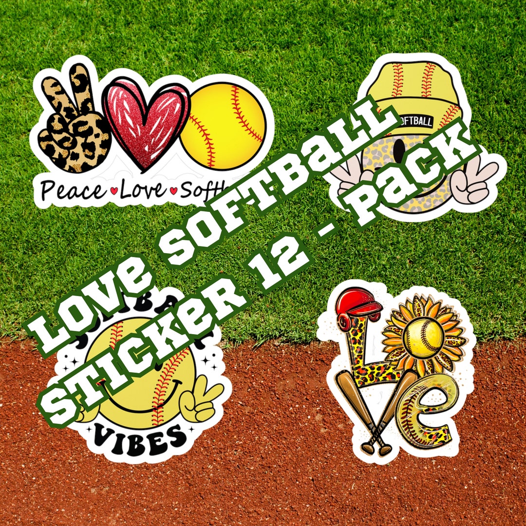 Waterproof Vinyl Softball Sticker 12 Pack Baseball Sticker - Etsy
