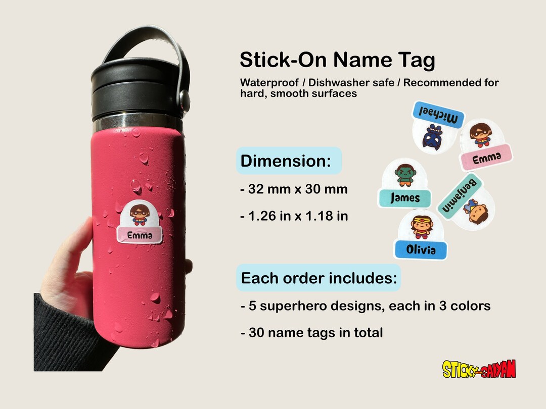 Waterproof Superhero Name Tag - School Name Tag - Daycare Name Tag ...