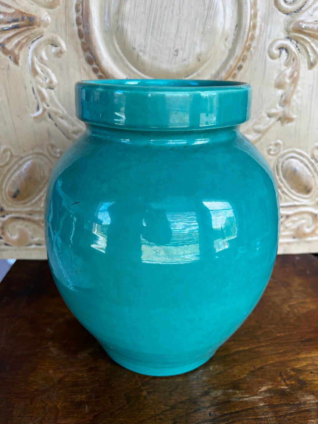 CH Brannam Turquoise Urn Vase - Etsy