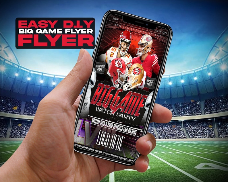 Super Bowl 2024 Flyer Invitation Template, 49ers at Chiefs Super Bowl ...