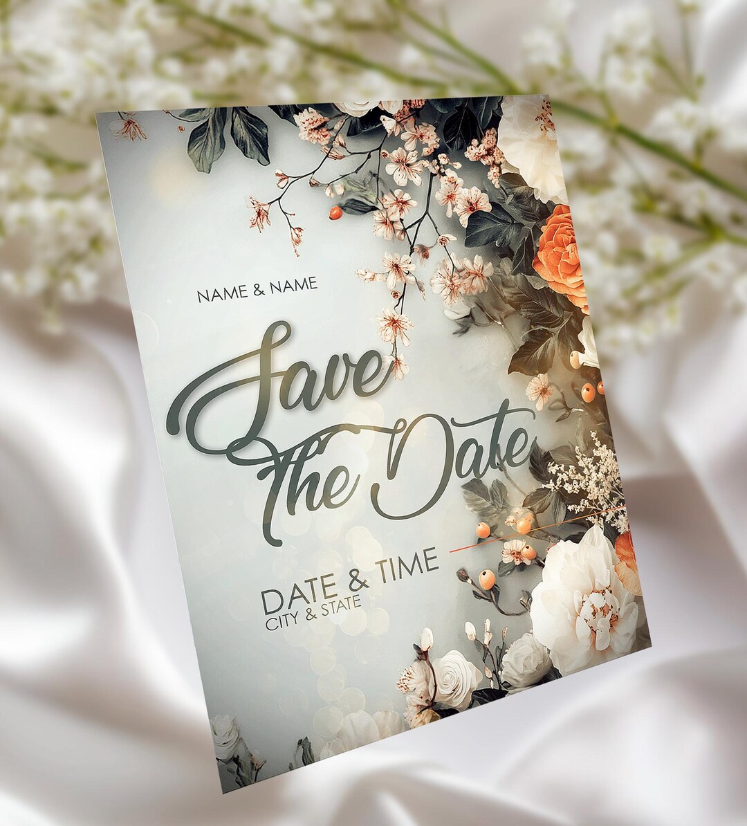 Save the Date Flyer, Save the Date Template, Double Sided, Minimalist ...