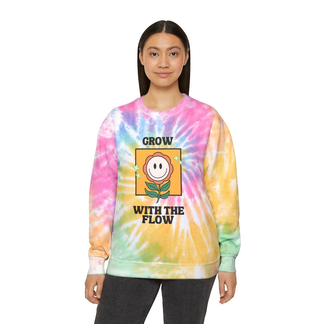 Grow With the Flow Tie-dye Plant Crewneck, Gifts for Plant Lovers - Etsy