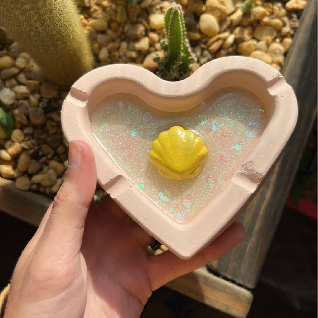 Handmade Light Pink Sea Shell Ashtray - Etsy