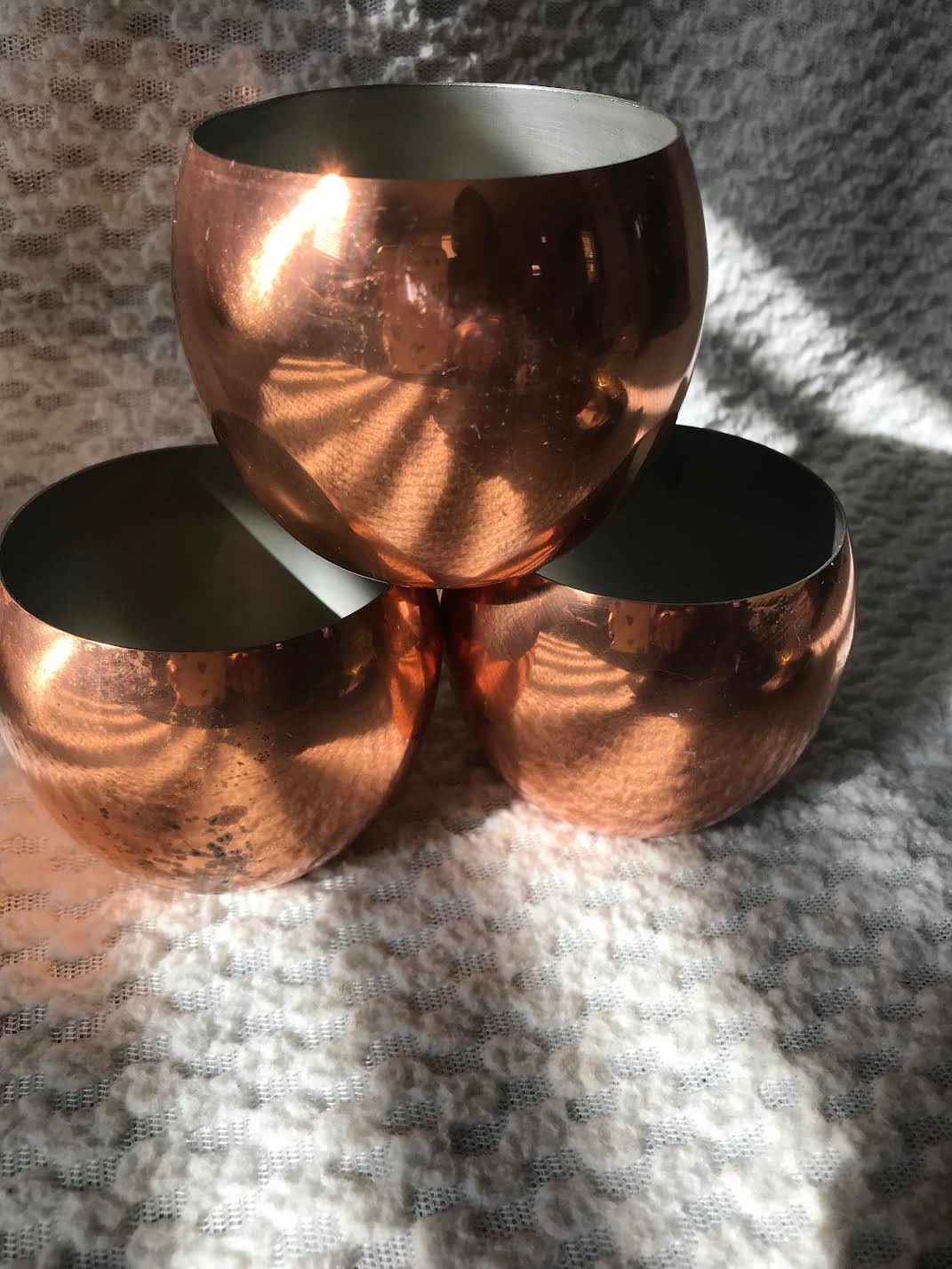 Coppercraft Guild, Copper Roly Poly Drinking Cups, Set of 3. - Etsy