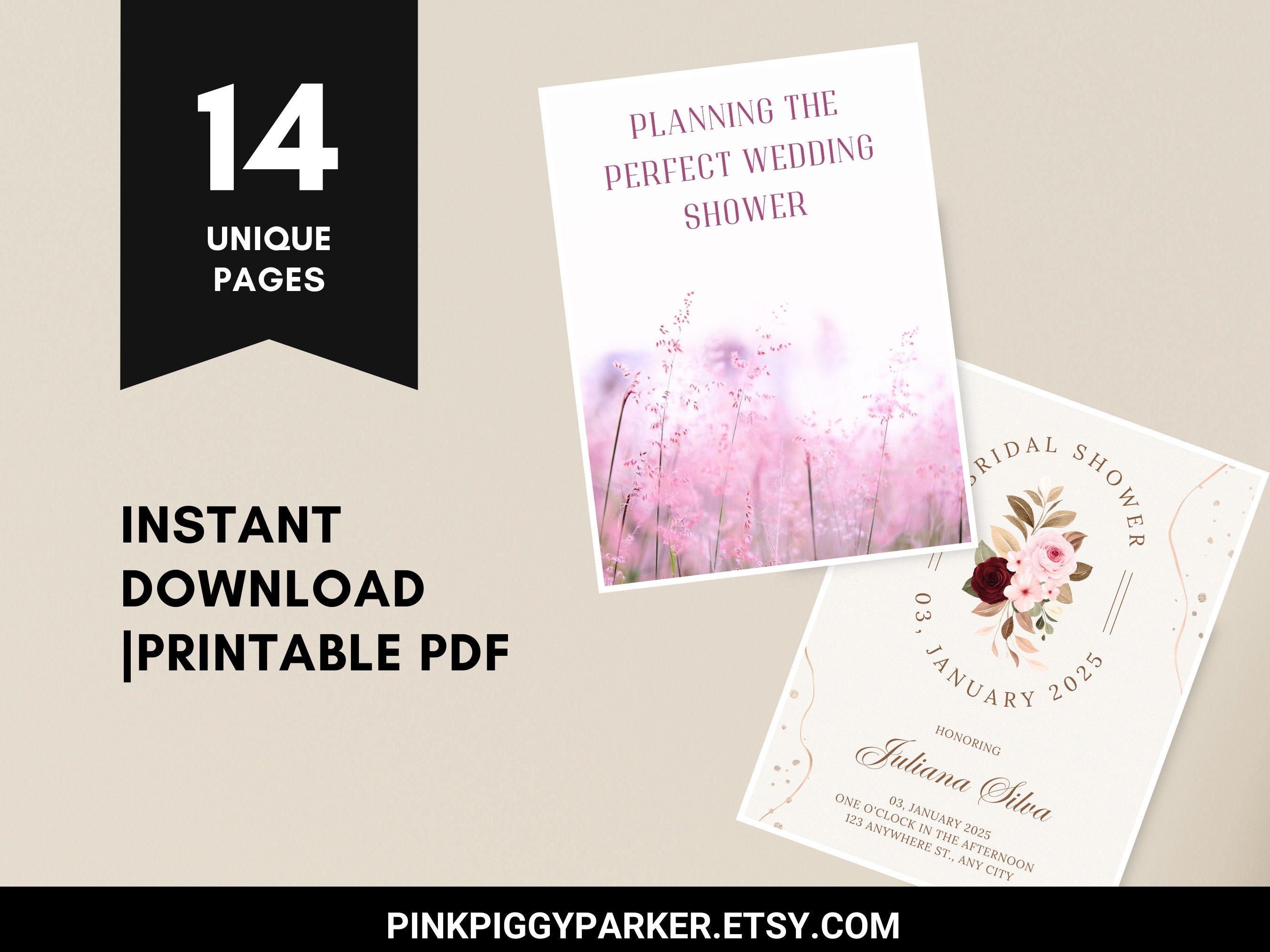 Bridal Shower Bundle, Invitation Template, Games Bundle, Minimalist ...