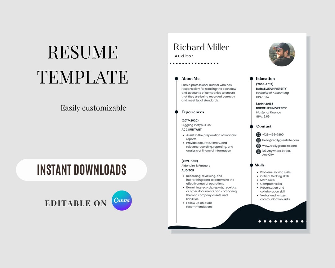 Resume Template, Cv Template, Minimalist Resume, Resume Template Word ...
