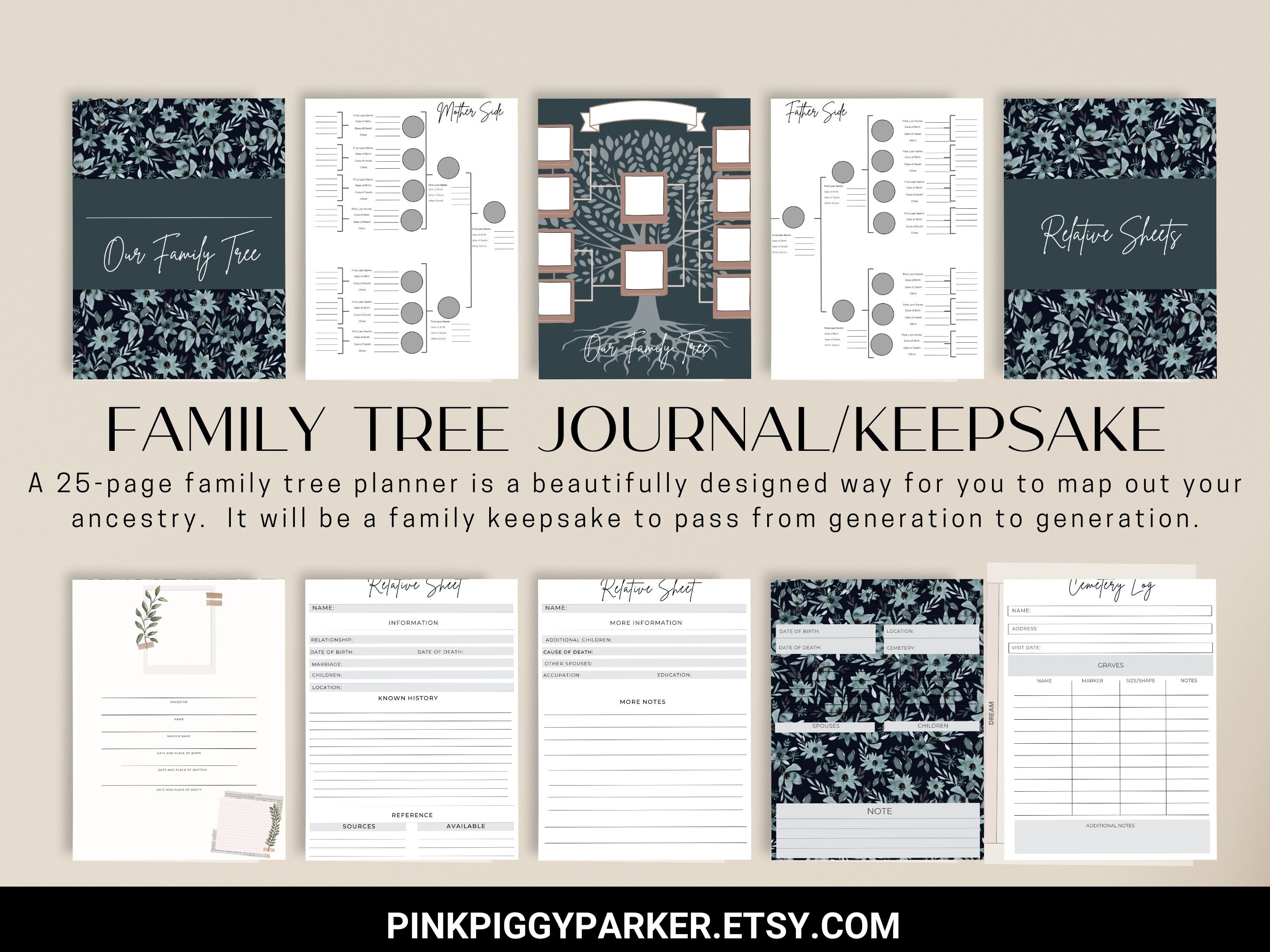 Family Tree Keepsake, Family Tree Journal Genealogy Keepsake, Family ...