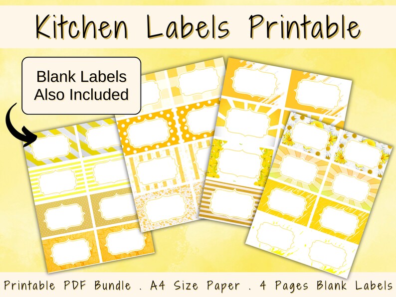 Kitchen Labels, Printable Kitchen Labels, Customizable Kitchen Labels ...