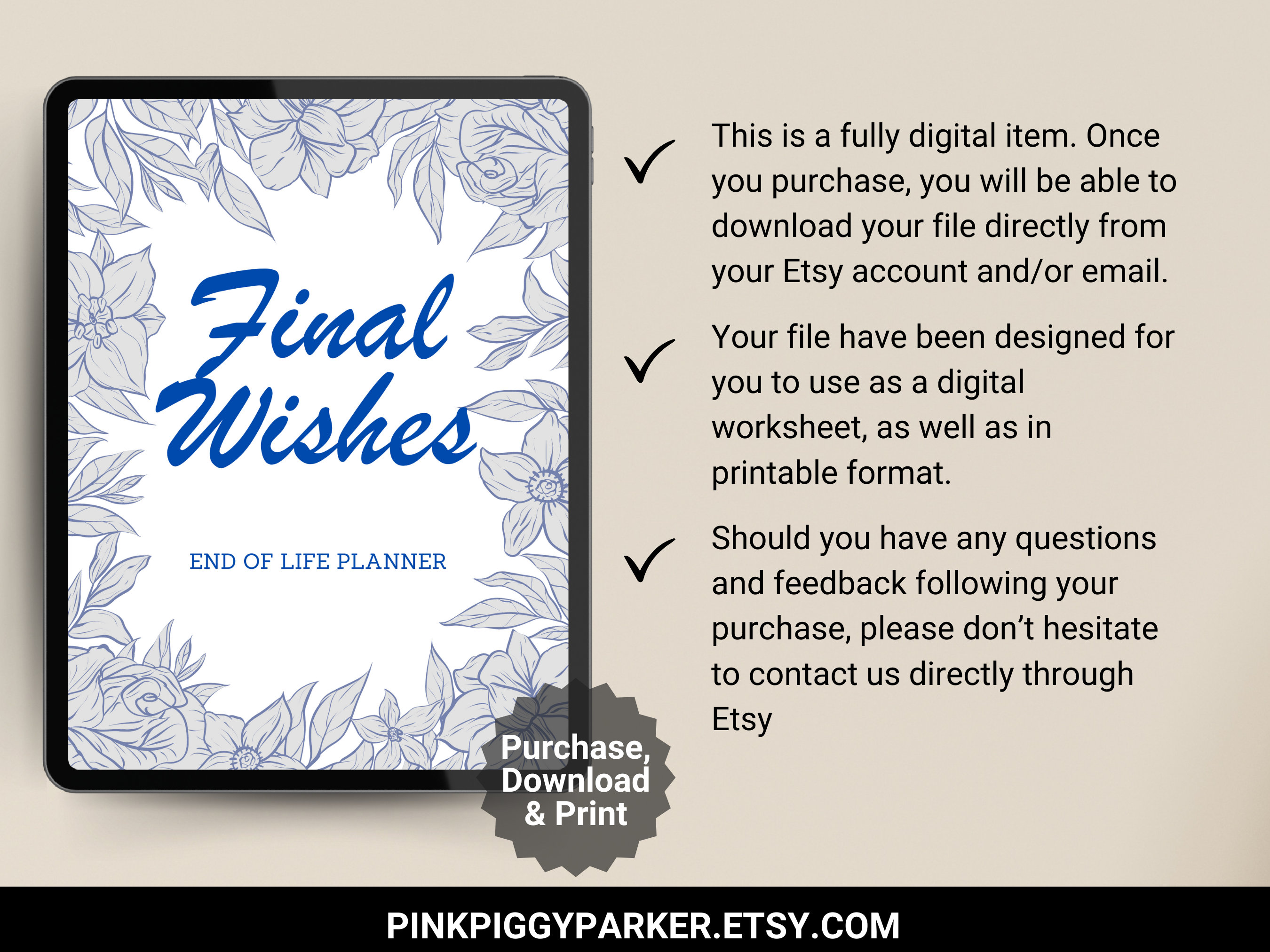 Final Wishes Planner, Funeral Planner, End of Life Planner, Burial ...