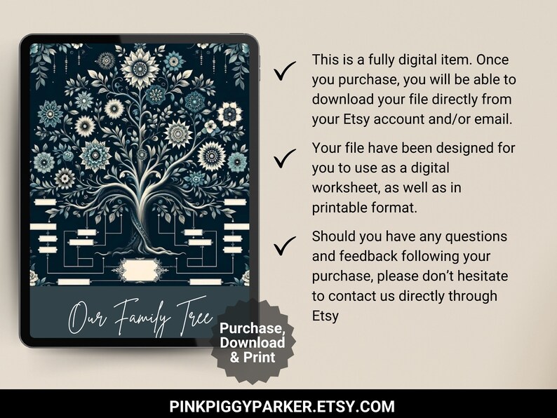 Family Tree Keepsake, Family Tree Journal Genealogy Keepsake, Family ...