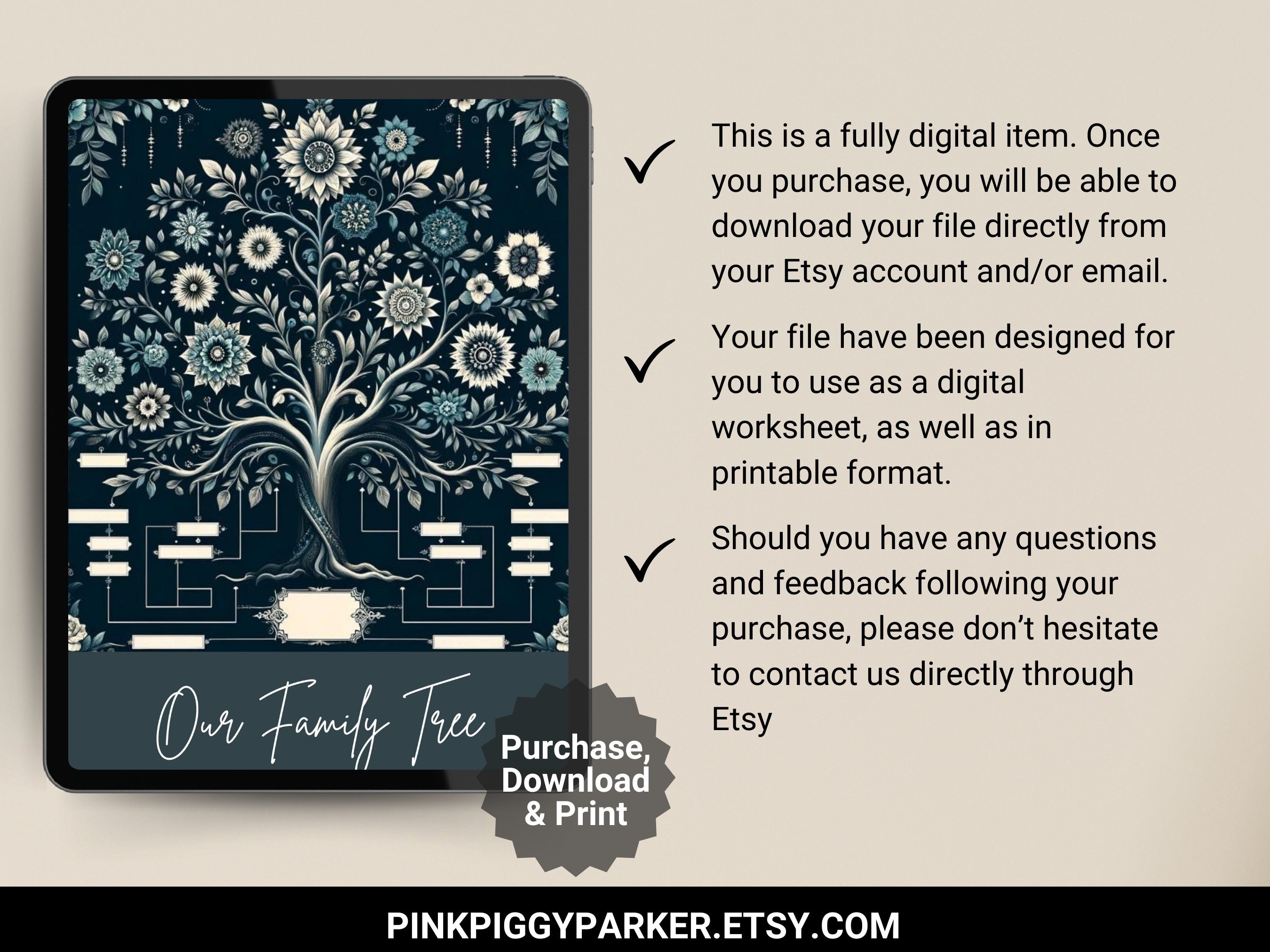 Family Tree Keepsake, Family Tree Journal Genealogy Keepsake, Family ...