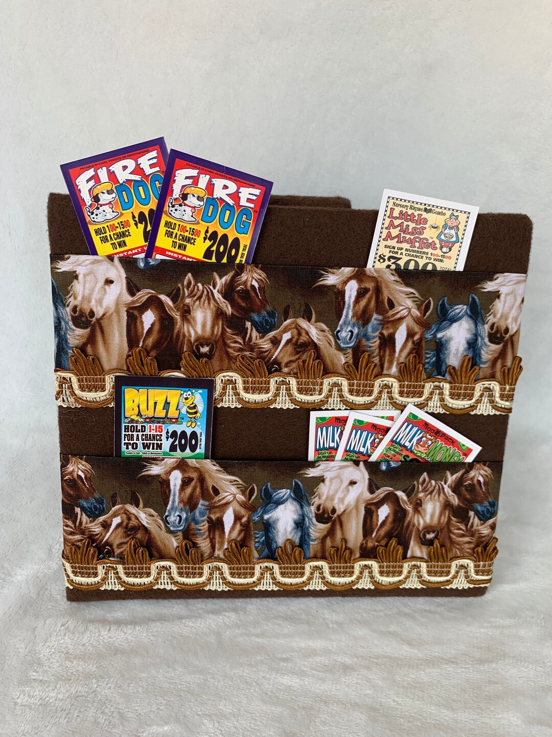 Bingo Pull Tab Tip Jar Ticket Holder, Playing Card, Western Horses - Etsy