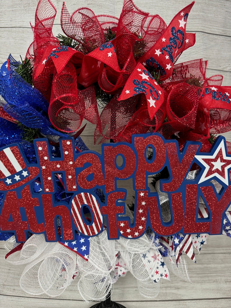 Wreath "happy 4th of July" Sign 21" Wreath - Etsy
