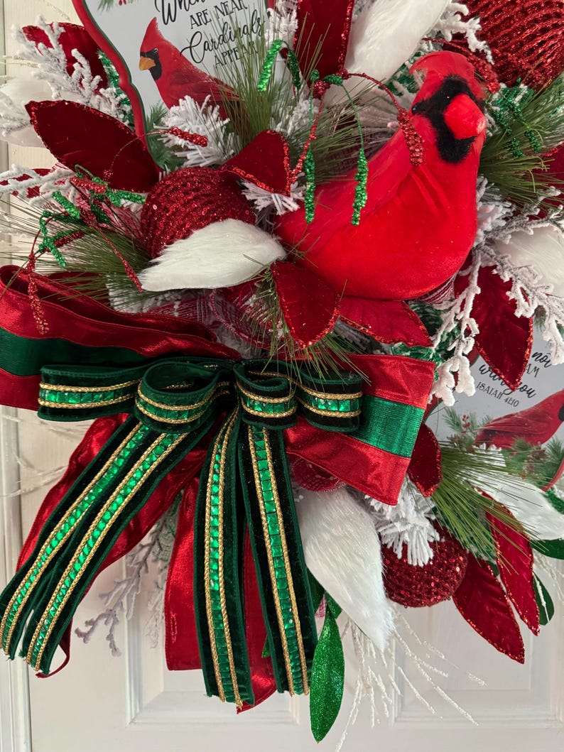 Christmas Red Cardinal Spiritual Sign Wreath - Etsy
