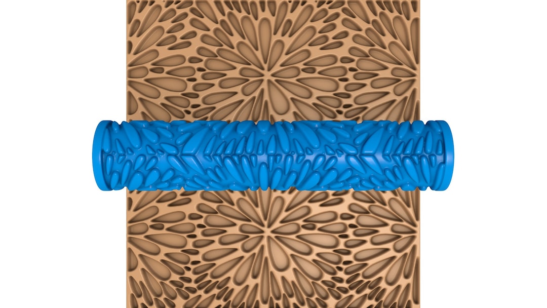 Oriental Pattern Clay Roller Stl / Pottery Roller Stl / Leaf Clay ...