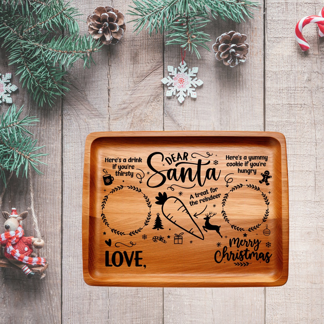 9 Dear Santa Tray SVG, Santa Tray SVG, Santa Plate SVG, Santa Milk and ...