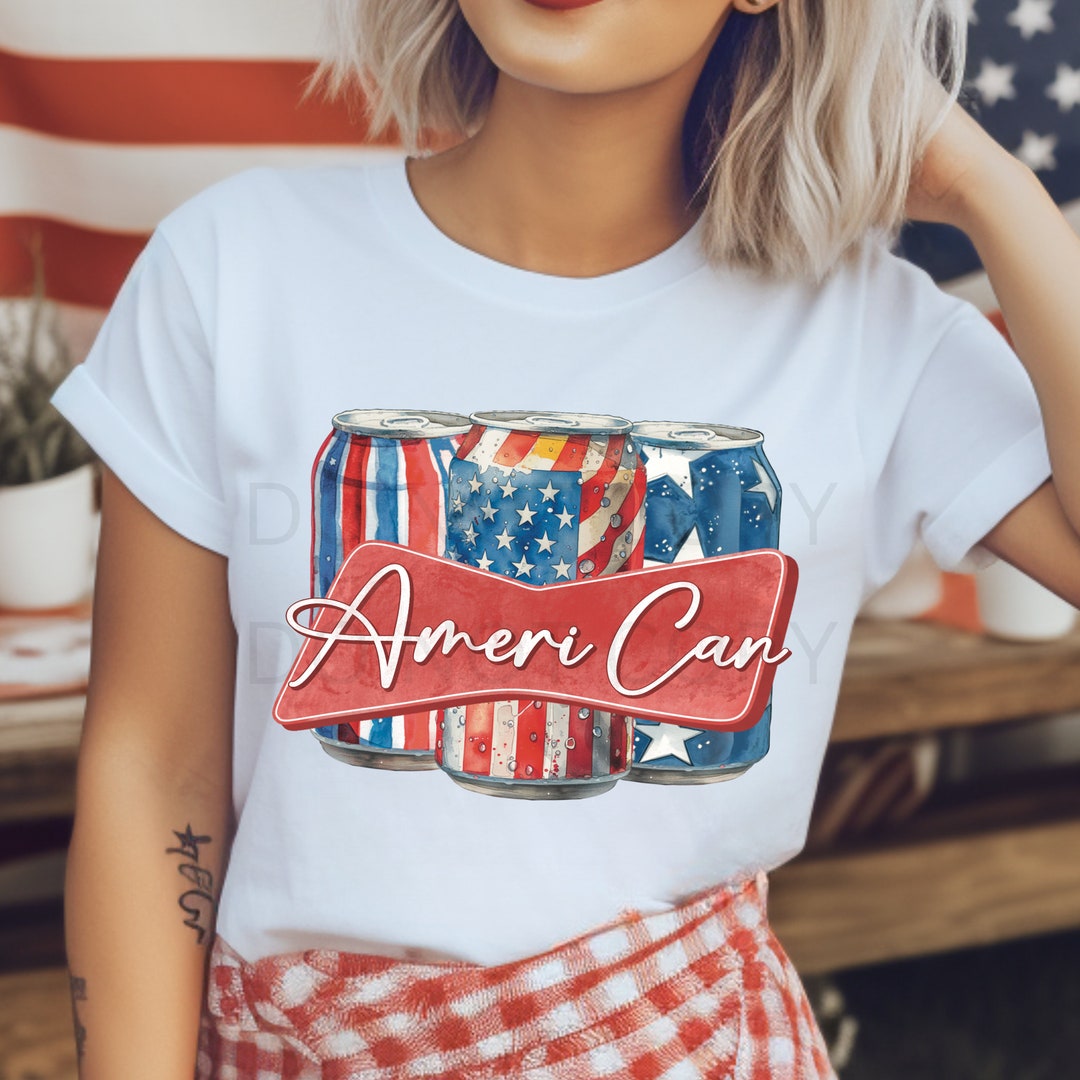 Ameri Can,4th of July, July 4th, Retro 4th of July, Sublimation Ready Press Transfer ...