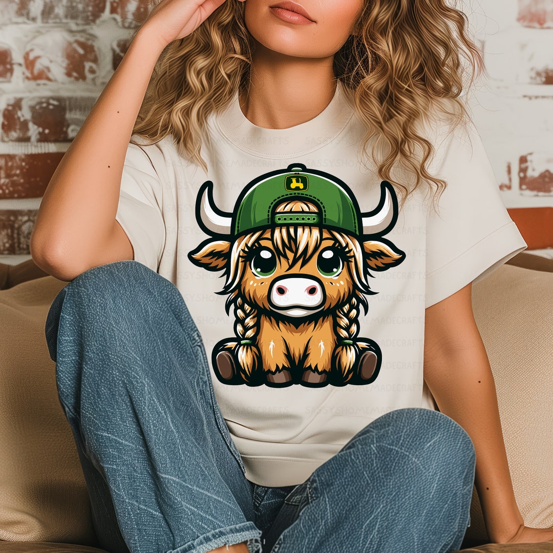 Country Cow Girl, Tractor Cow, Cow Girl, Cow Wearing Hat,tractor, Cow ...