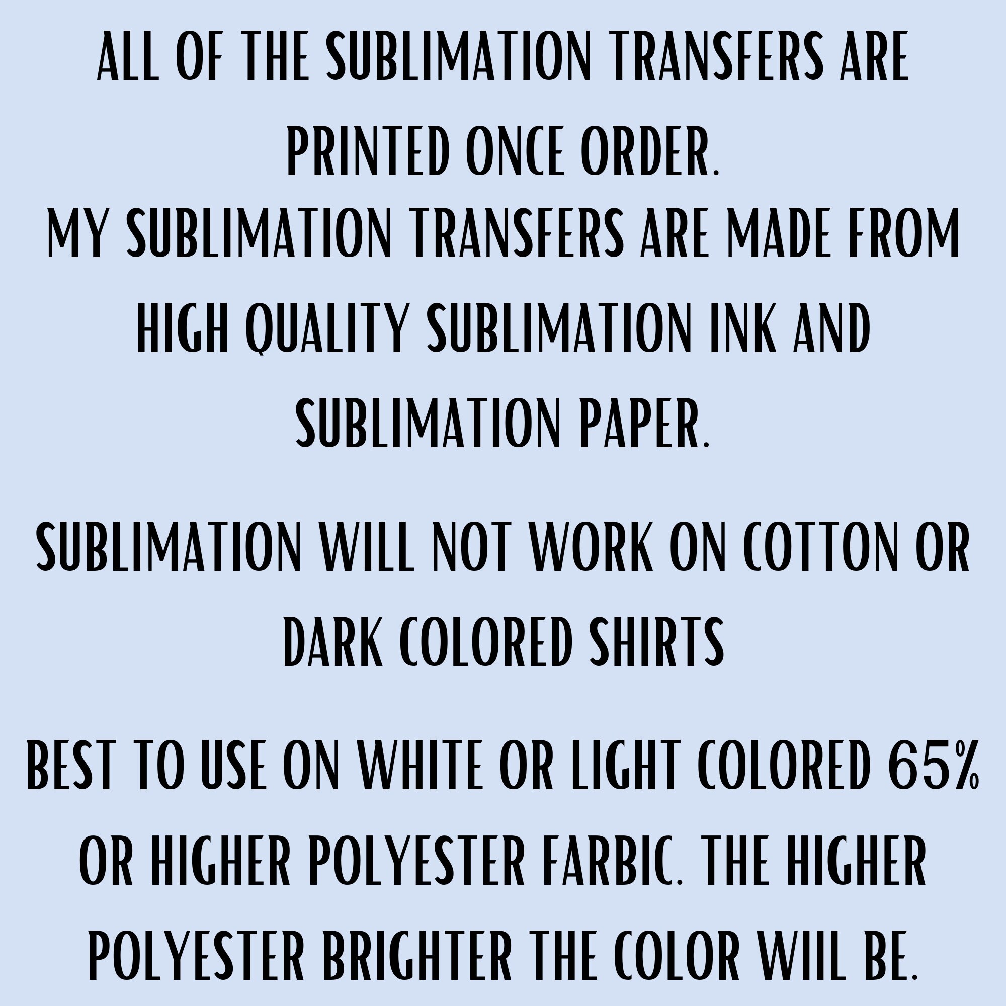 Custom Sublimation Prints, Sublimation Transfers, Ready Press ...