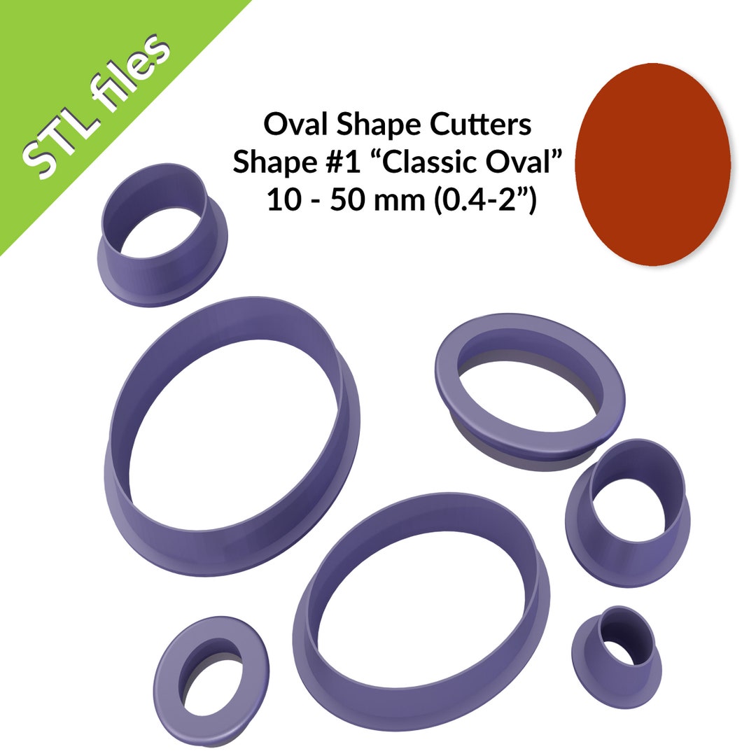 Oval Shapes Collection. Shape #1 "classic Oval" Polymer Clay Cutters ...