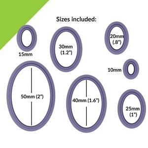 Oval Shapes Collection. Shape 2 elongated Oval Polymer Clay Cutters ...