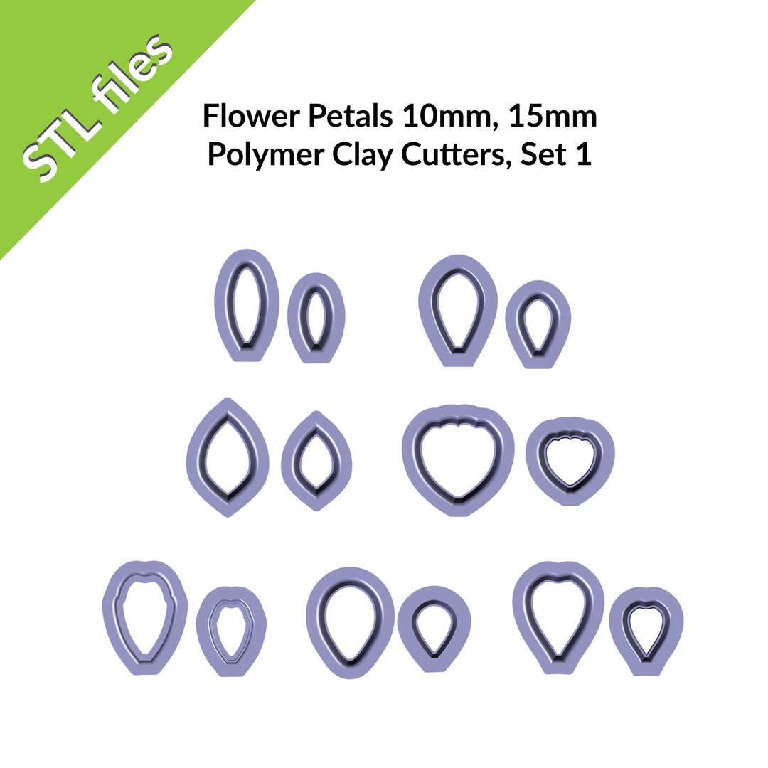 Petals Polymer Clay Cutters, Daisy, Rose, Tulip, Sunflower, Seven ...