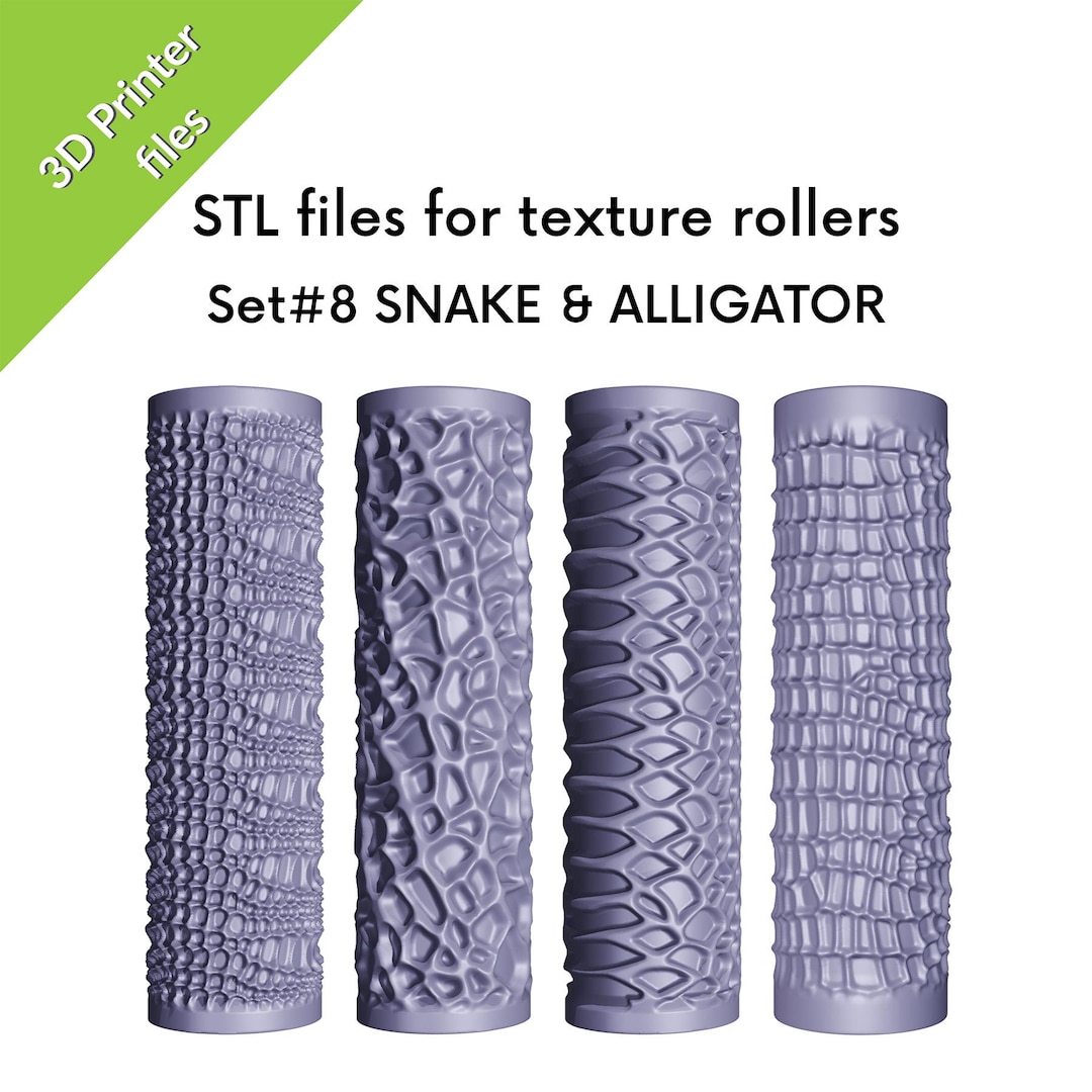 Snake and Alligator Texture Rollers for Clay, Reptile Skin Textures ...