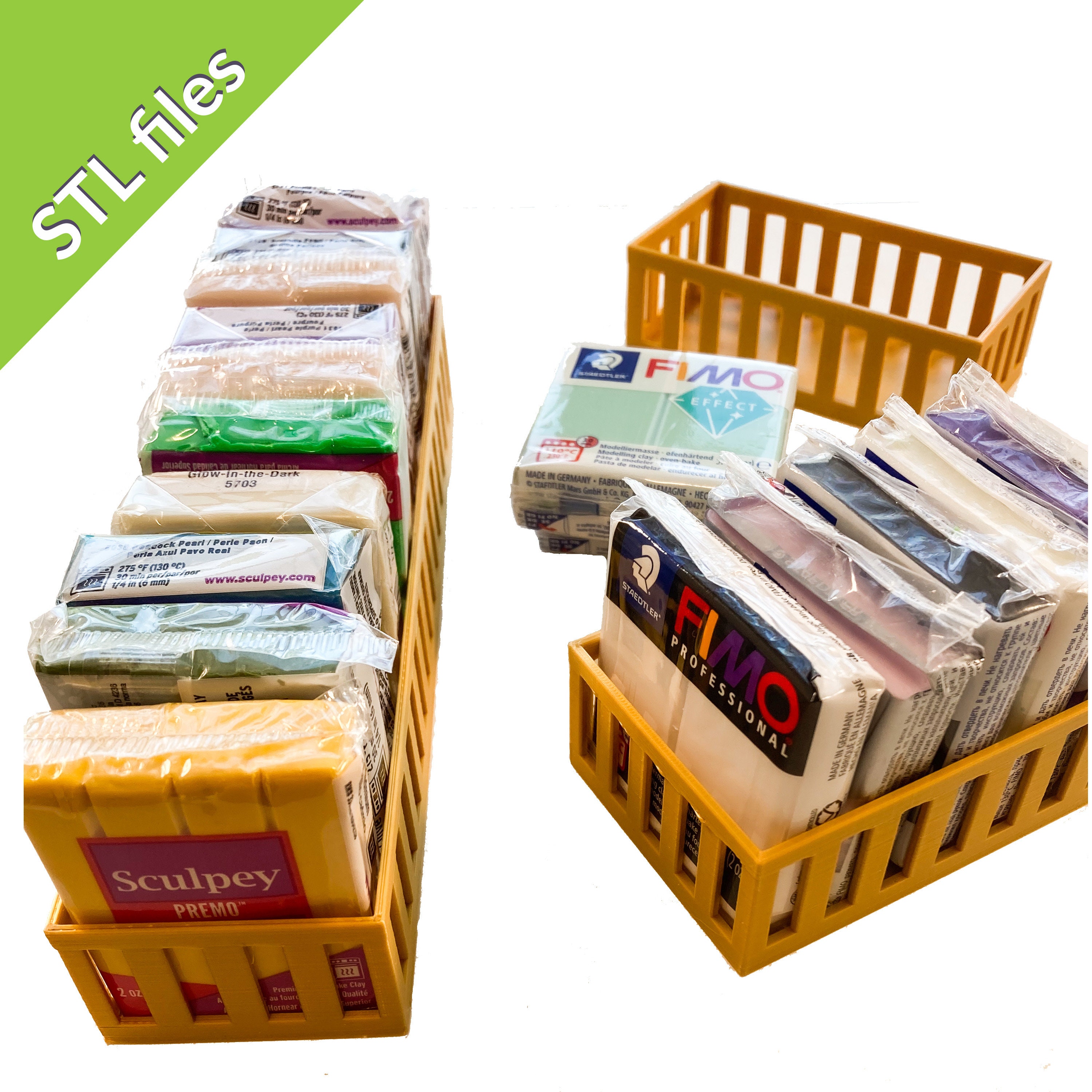 Polymer Clay Storage Boxes, Drawer Organizers, Art Studio Organization, Fit 5 or 10 Clay Blocks ...