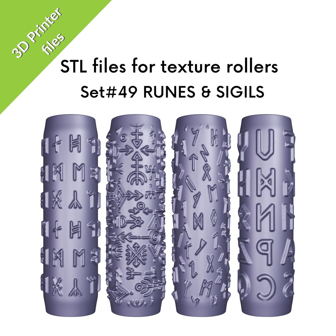 Runes and Sigils Texture Rollers for Clay, Glyphs, Mystical Symbols ...