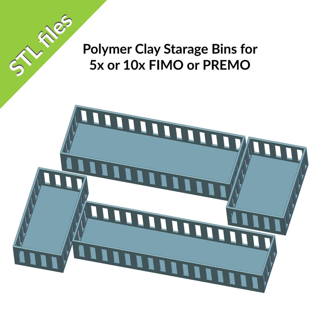 Polymer Clay Storage Boxes, Drawer Organizers, Art Studio Organization, Fit 5 or 10 Clay Blocks ...