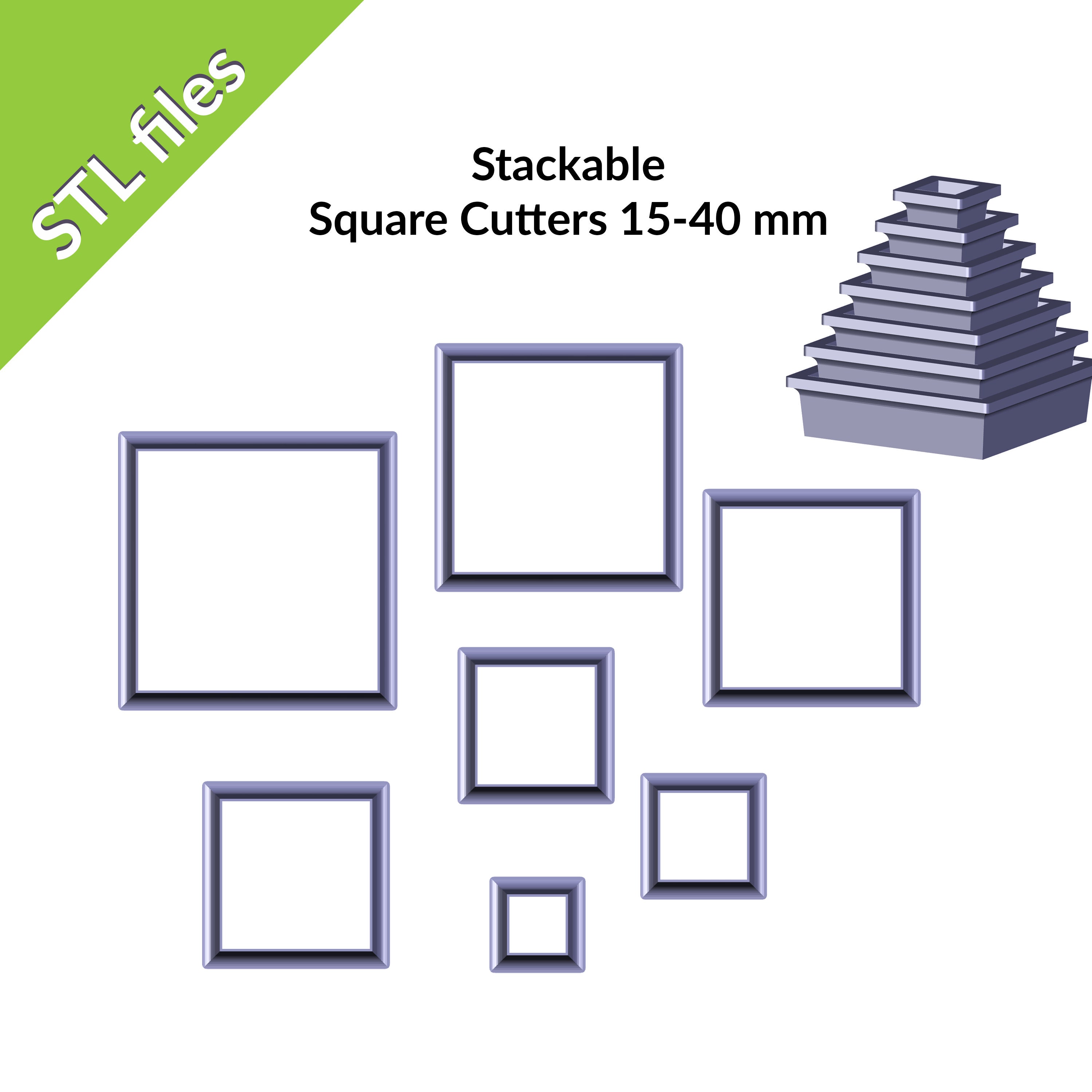 Polymer Clay Cutters Set of Seven Square Stackable Cutters - Etsy