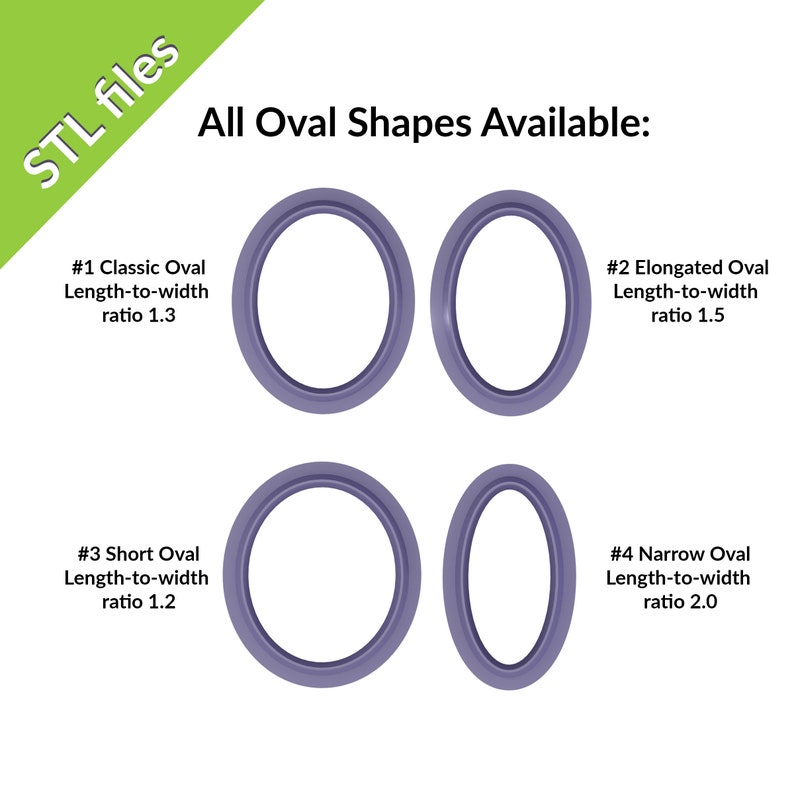 Oval Shapes Collection. Shape #1 "classic Oval" Polymer Clay Cutters ...