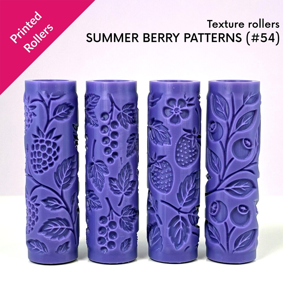 Summer Berry Texture Mini Rollers, Summer Fruits, Strawberry, Blueberry ...