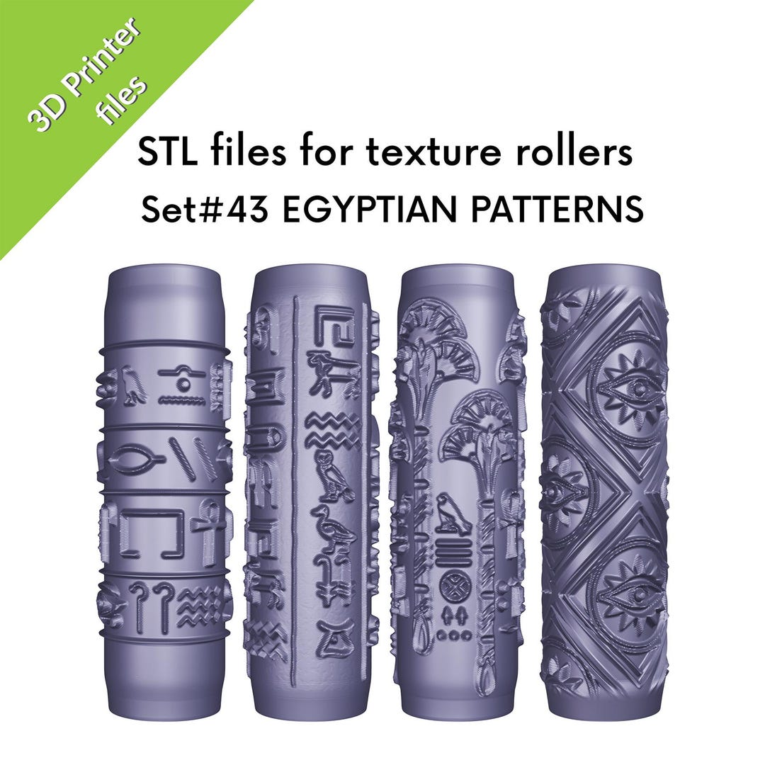 Egyptian Texture Rollers for Clay, Hieroglyphics, Eye of Horus, Ancient ...