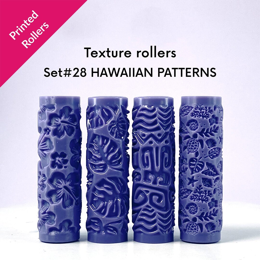 Texture Mini Rollers, Hawaiian Textures, Monstera, Hibiscus, Turtles ...