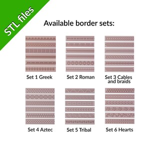 Border Embossing Stamps for Polymer Clay, Six Borders, With a Storage ...