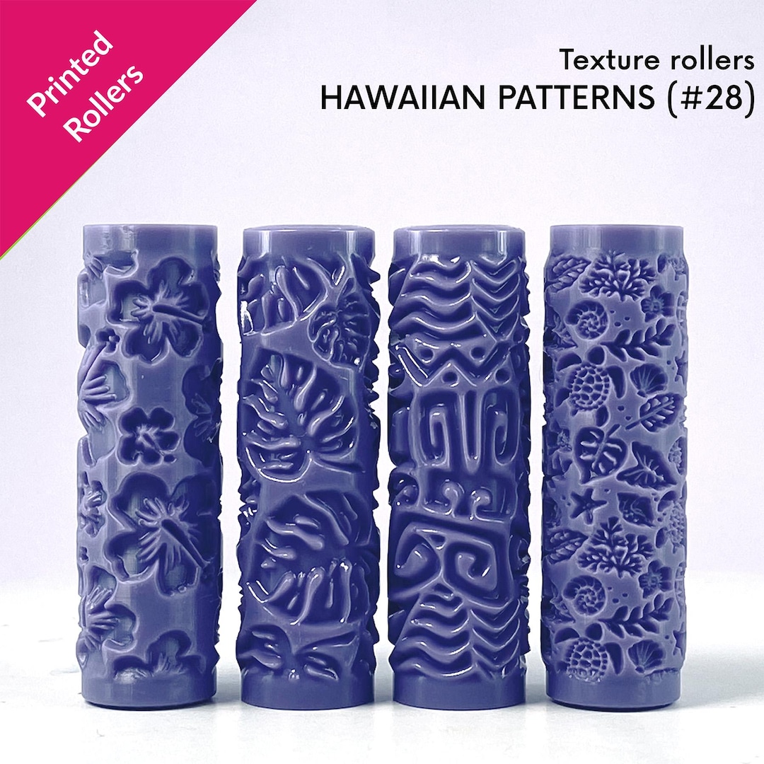 Hawaiian Texture Rollers, Aloha, Polynesian Patterns, Monstera ...